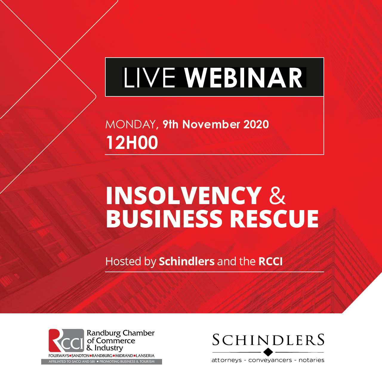 RCCI & Schindlers Legal Webinar Series - RCCI